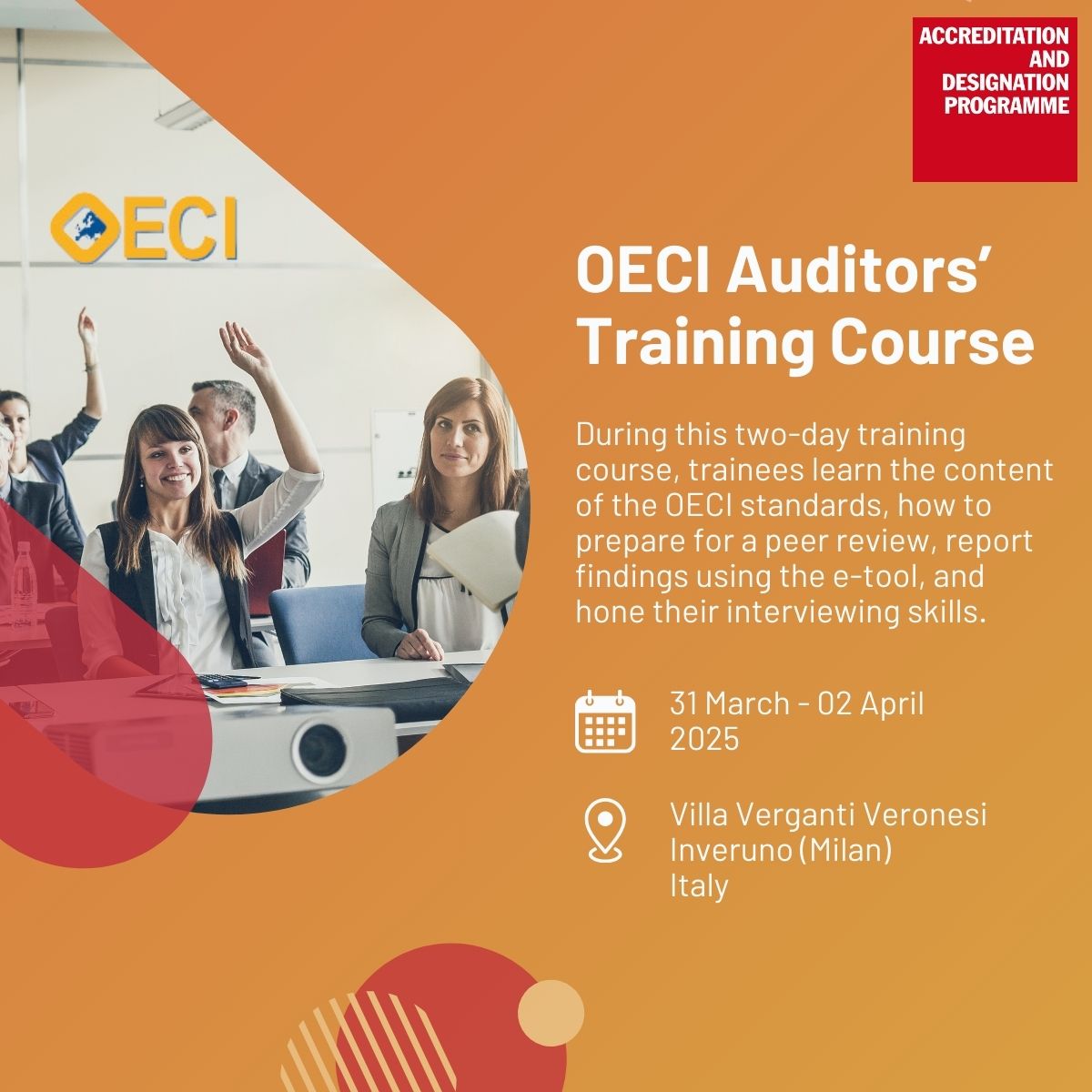 OECI Auditors' Training Course - OECI - Accreditation