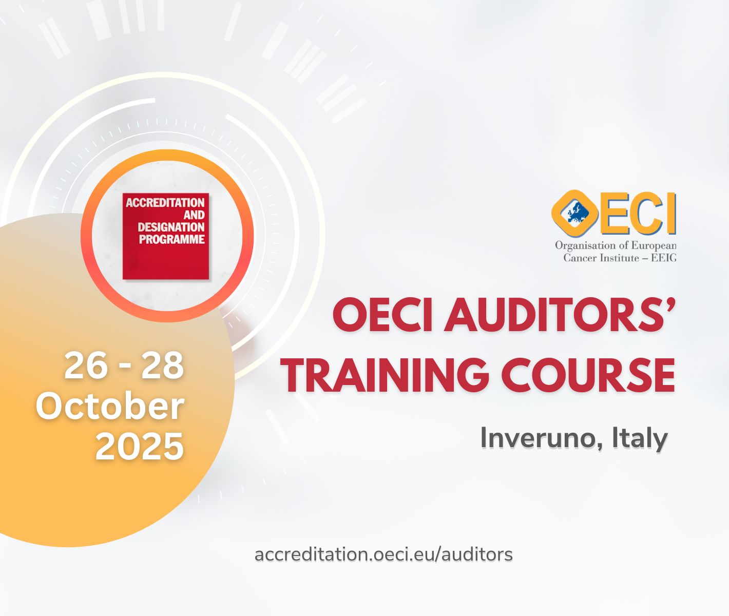 Next OECI Auditors' Training Course - OECI - Accreditation